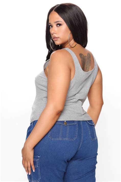 Womens Brielle Ribbed Tank Top In Heather Grey Size Xl By Fashion Nova