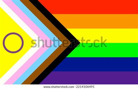 Intersex Progress Flag Pride Illustration Intergender Stock Vector