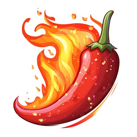 Spicy Hot Pepper Artwork In Cartoon Style Cartoon Clipart Pepper