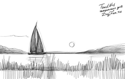 Как нарисовать закат карандашом поэтапно 3 Пейзажи Закаты Рисование