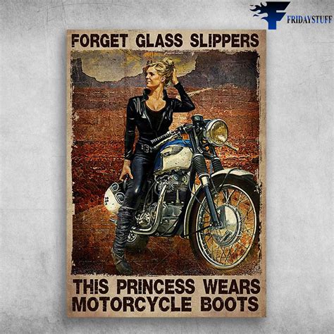 Motorcycle Lady Biker Lover Forget Glass Slippers This Princess