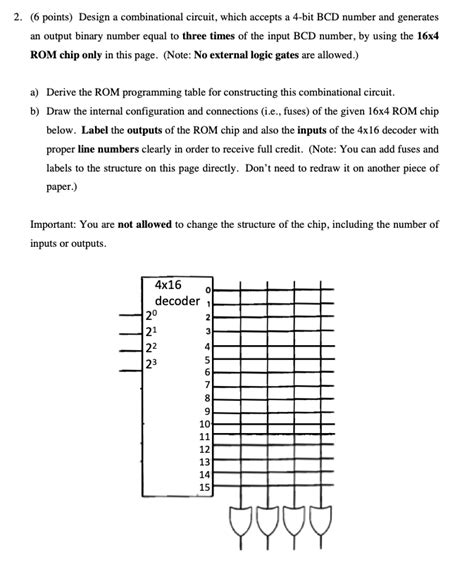 Solved 2 6 Points Design A Combinational Circuit Which
