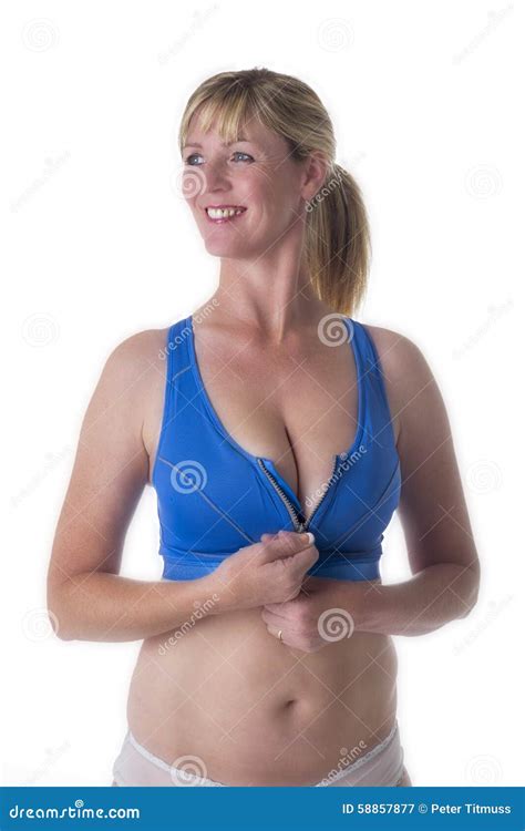 Woman Wearing A Sports Bra Stock Image Image Of Endowed 58857877
