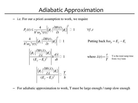 Ppt Adiabatic Evolution Algorithm Powerpoint Presentation Free