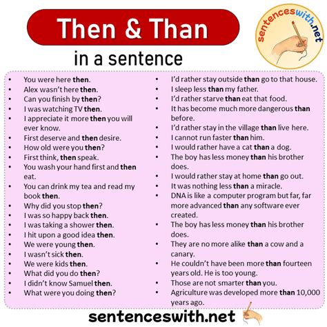 Then And Than In A Sentence Sentences Of Then And Than In English