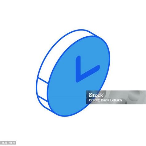 윤곽선의 등각 투영 둥근 모양 아이콘입니다 현대 평면 벡터 일러스트 레이 션입니다 둥근 모양의 시계 기호입니다 소셜 미디어