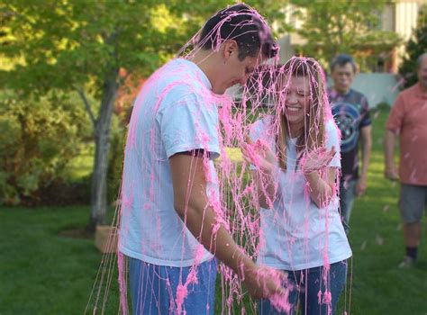Gender Reveal With Silly String Gender Reveal Silly String Gender