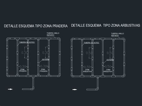 Riego Por Goteo En Autocad Librería Cad