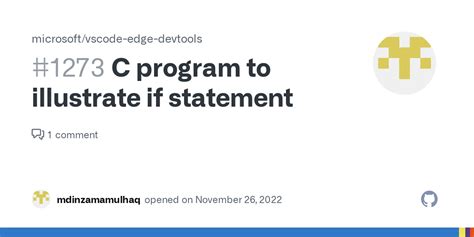 C Program To Illustrate If Statement · Issue 1273 · Microsoftvscode