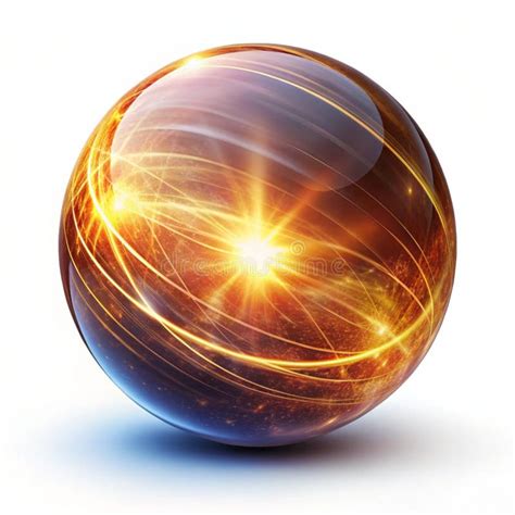 Floating Glowing Sphere With Pulsating Light Effect Stock Illustration Illustration Of Sphere