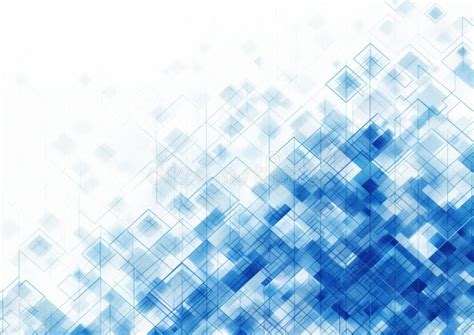 Blue Technology Background With Geometric Shapes And White Space For Text Stock Illustration