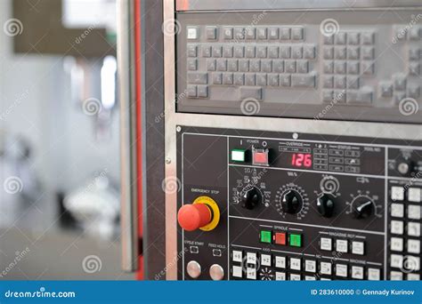 Control Panel Of Industrial CNC Milling Machine Stock Photo Image Of Metalworking Production