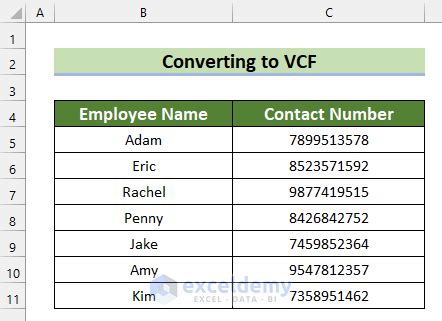 How To Convert Excel To Vcf Without Software With Easy Steps
