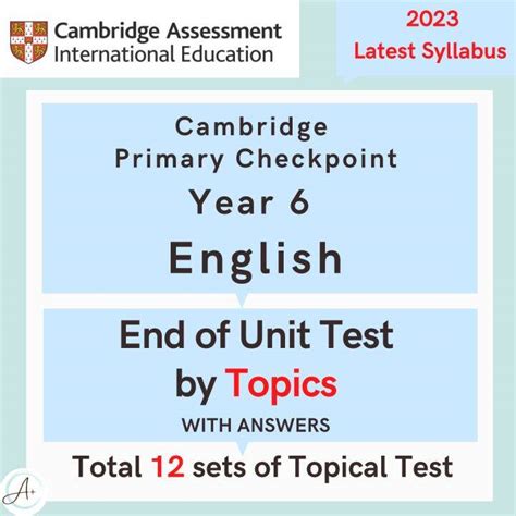 [hardcopy]cambridge Primary Checkpoint Y6 English Topical Test Paper Answer Igcse Year 6
