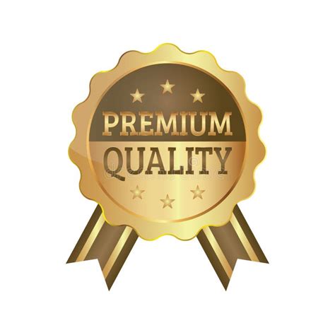 Sello Dorado De Lujo De Cinta De Insignia De Calidad Premium Ilustración del Vector