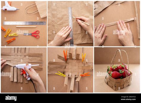 How To Weave A Simple Paper Basket A Step By Step Master Class Stock