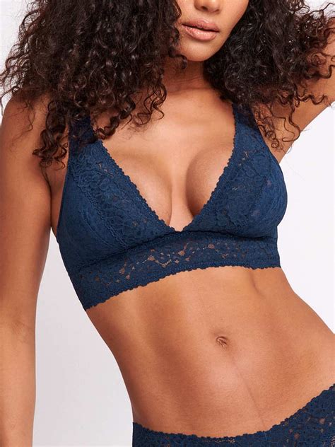 Luxe Stretch Full Bust Plunge Bra Midnight Blue Lovesuze