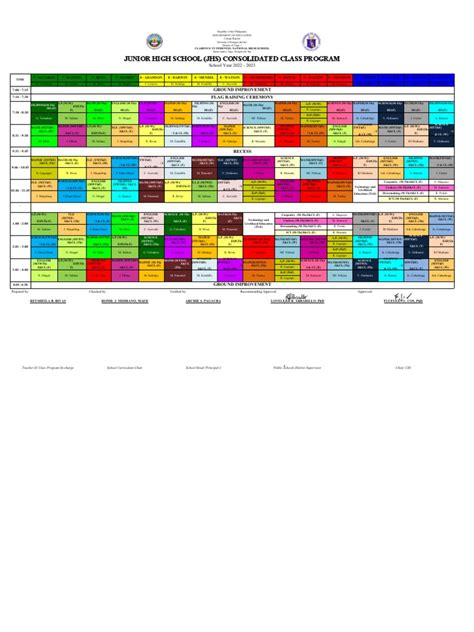 Class Program S Y 2022 2023 Final Pdf