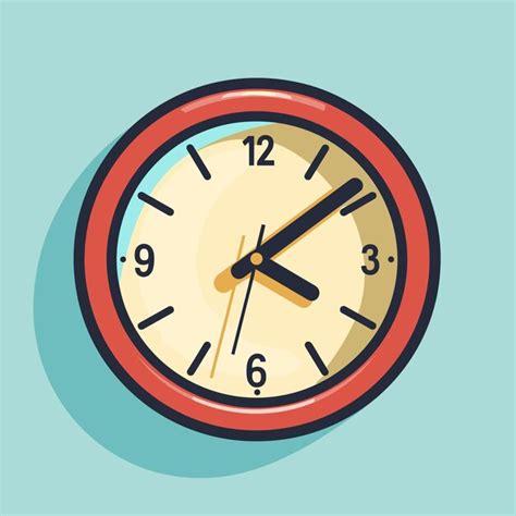 Vector Sencillo Clásico Reloj De Pared Redondo Aislado Vector Premium