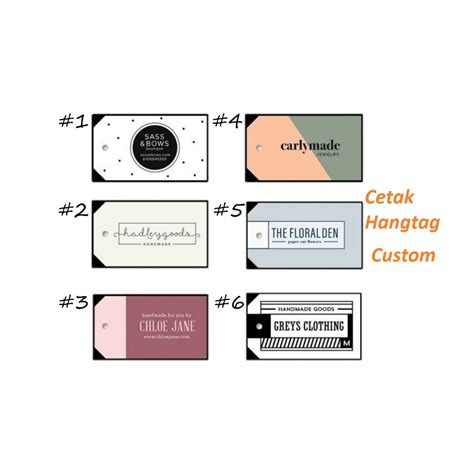 Cetak Label Hangtag Baju Custom Ukuran Label Baju Hangtag 1 Sisi