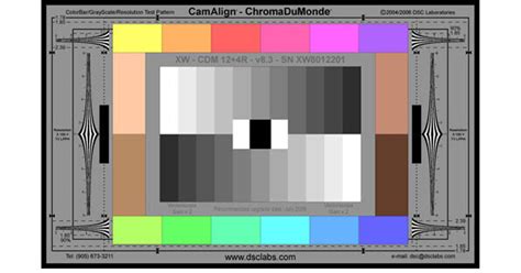 DSC Labs ChromaDuMonde R Maxi CamAlign Chip Chart CDM RM
