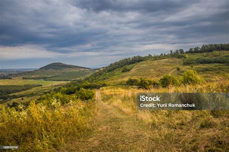 산에서 새벽 새벽에 산의 길 태양은 산 뒤에서 솟아오른다 아름다운 녹색과 노란색 언덕 다채로운 흐린 하늘 안개 에 산 카르파티안 우크라이나 0명에 대한 스톡 사진 및 기타