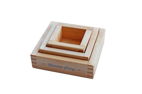 Wooden Story Montessori Wooden Square Sorting Trays 3 Pieces Themulberrytreehouse