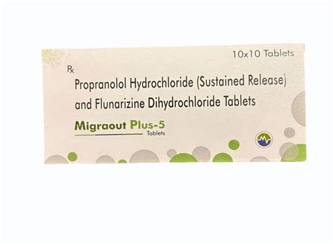 Propranolol Hydrochloride Sustained Release Flunarizine Dihydrochloride Tablets At ₹ 875box In