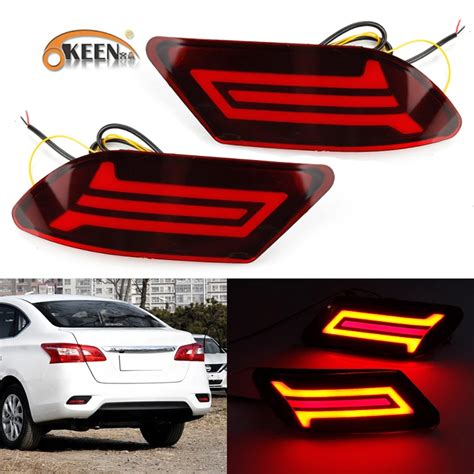 OKEEN For Nissan Sentra Sylphy LED Rear Bumper Reflector Light With Turn Signal