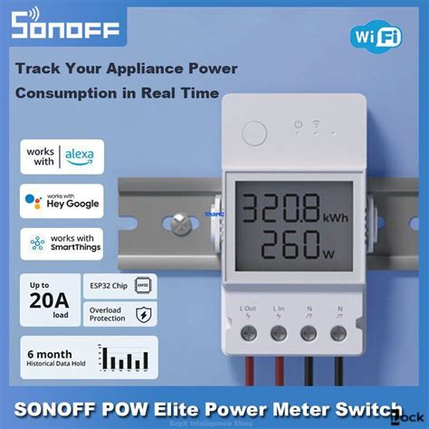 Sonoff POW Elite สวตช WIFI พรอมมอนเตอร 16A 20A หนาจอ LCD ควบคมผานแอพ E WeLink ไรสาย
