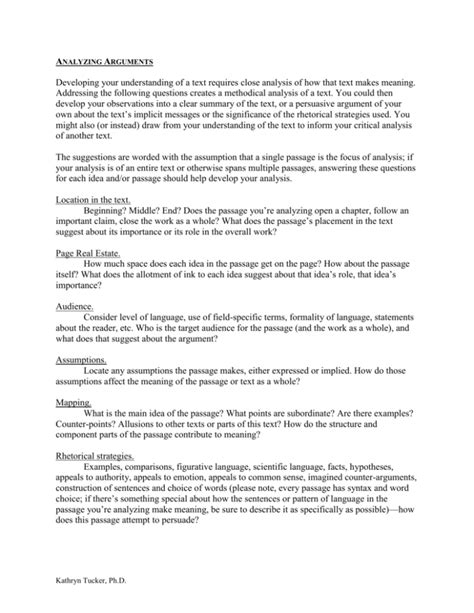 Analyzing Arguments The Writing Center At Nsc