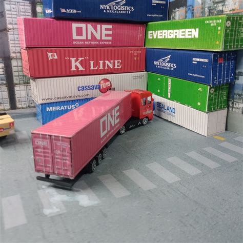 Jual Konstruksi Truk Diecast Diecast Truck Container One Miniatur
