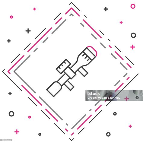 隔離在白色背景上的線狙擊手光學視線圖示狙擊手範圍十字線五顏六色的輪廓概念向量向量圖形及更多來福槍圖片 來福槍 光學儀器 剪裁圖