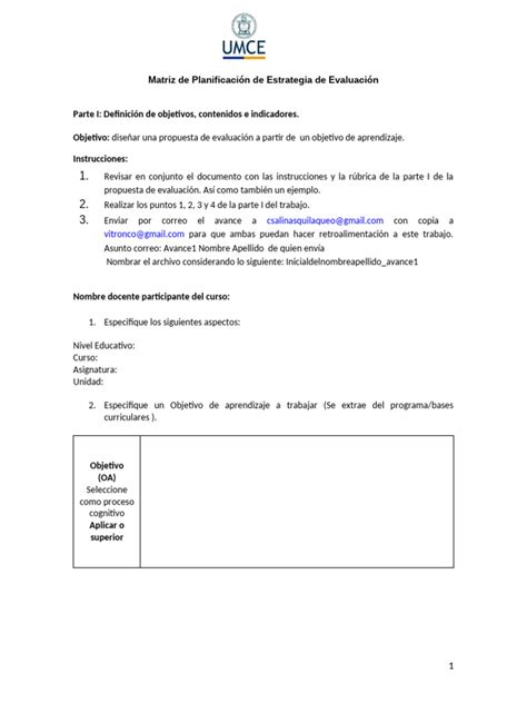 Con Ejemplo Matriz De Planificacion De La Evaluacion Pdf