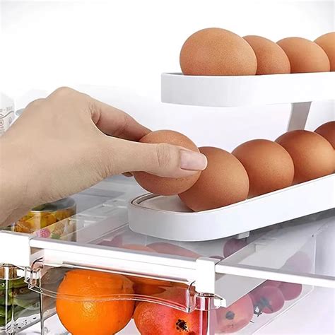 Automatic Scrolling Egg Rack Holder Storage Box Ailsion