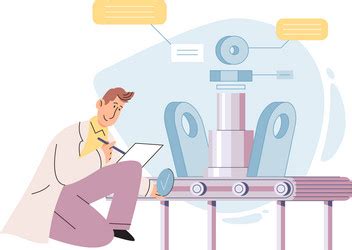 Manufacturing Process At Automated Production Vector Image