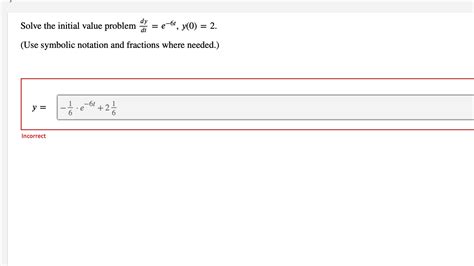 Solved Solve The Initial Value Problem Dtdye−6ty02