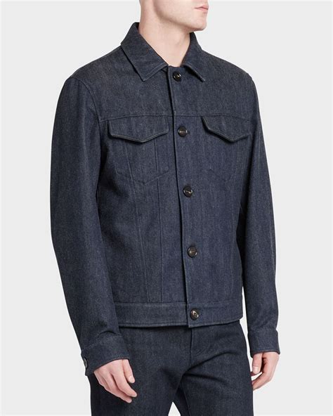 Loro Piana Nieve Denim Trucker Jacket Shadow Blue Editorialist