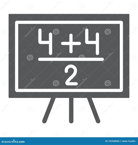 Maths Example Glyph Icon Lesson And Mathematical Blackboard With