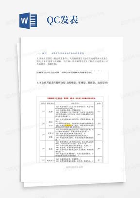 qc小组成果Word模板下载 熊猫办公