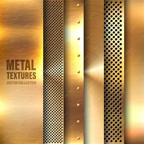 Premium Vector Realistic Brushed Metal Textures Set Polished