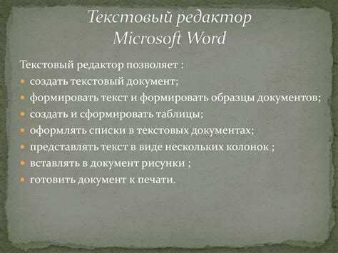 Microsoft Office Краткая характеристика изученных программ