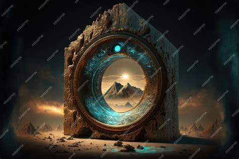 Premium Photo 20000bc Holographic Anomaly Portal Slice