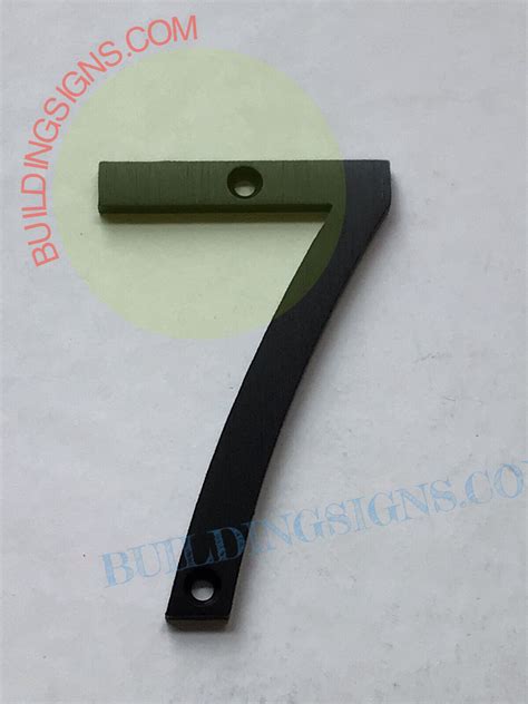 House Number 7 Sign Black Aluminium 12 Inch Floating Mount House