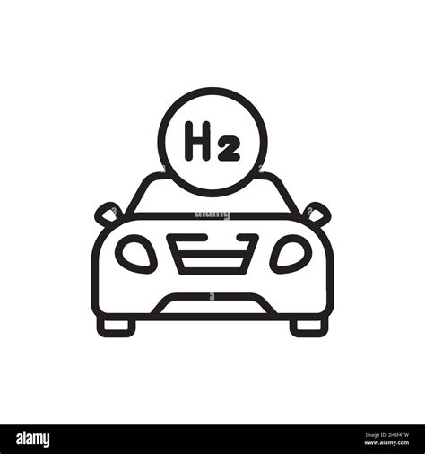 Transport Uses H2 Color Line Icon Hydrogen Energy Isolated Vector