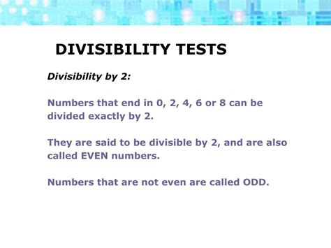 Ppt Divisibility Tests Powerpoint Presentation Free Download Id 2219304