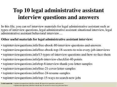 Top 10 Legal Administrative Assistant Interview Questions And Answers