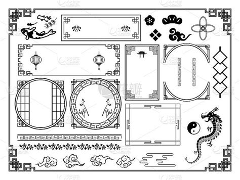 矢量图像的一个简单的框架图标在日本。东方婚礼请柬和相框背景。中式抽象模板。