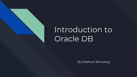 Introduction To Oracle Database Pptx