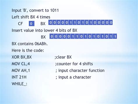Binary And Hex Inputoutput In 8086 Assembuly Langyage Pptx Programming Languages Computing
